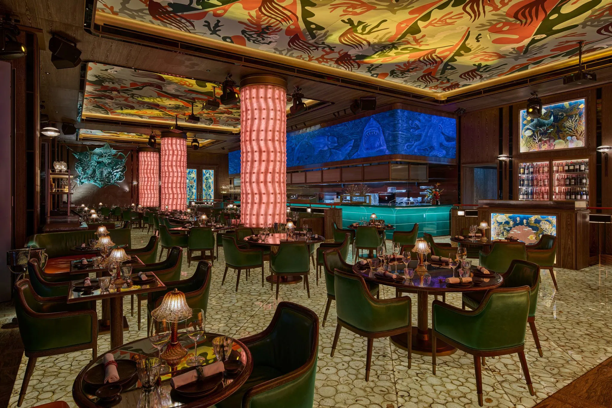 Illuminated floors and bars for Sexy Fish, Dubai - Unibox | Lighting